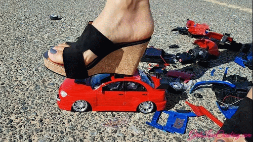 Anastasija 44 - Ruining Fan's Toy Cars with Wedges: GirlsLoveCrushing.com