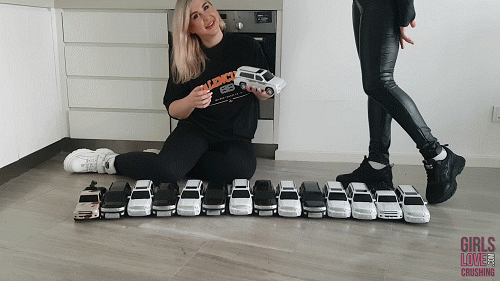 Oksana & Anastasija - Crush Event with 15 Cars: GirlsLoveCrushing.com