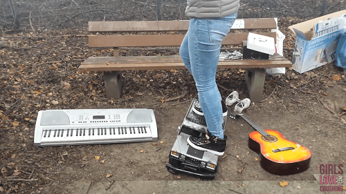 Juliette 4 - Crushing large Toy Car & Instruments: GirlsLoveCrushing.com