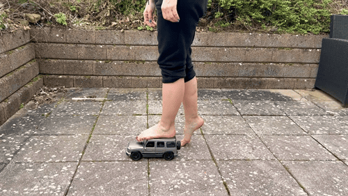 Akira 3 - Barefoot vs RC Car: GirlsLoveCrushing.com